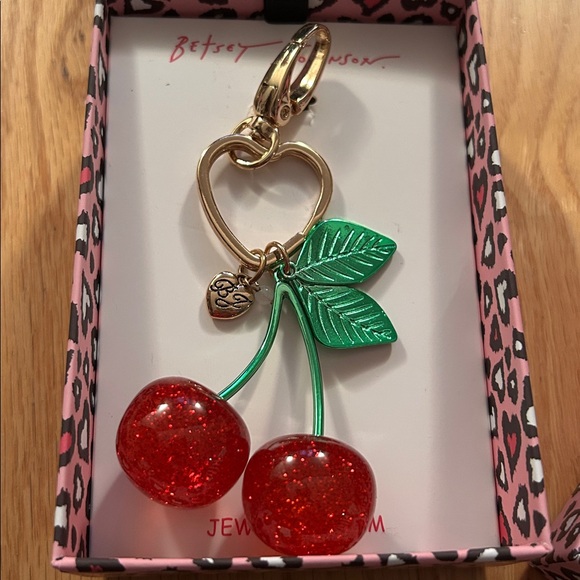 Betsey Johnson | Accessories | Betsey Johnson Cherry Bag Charmkey Chain ...